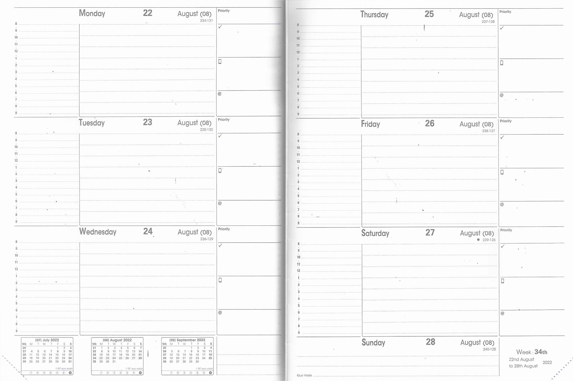 Principal Weekly Horizontal Planner 2022-23 Academic YearbrbrandQUO ...