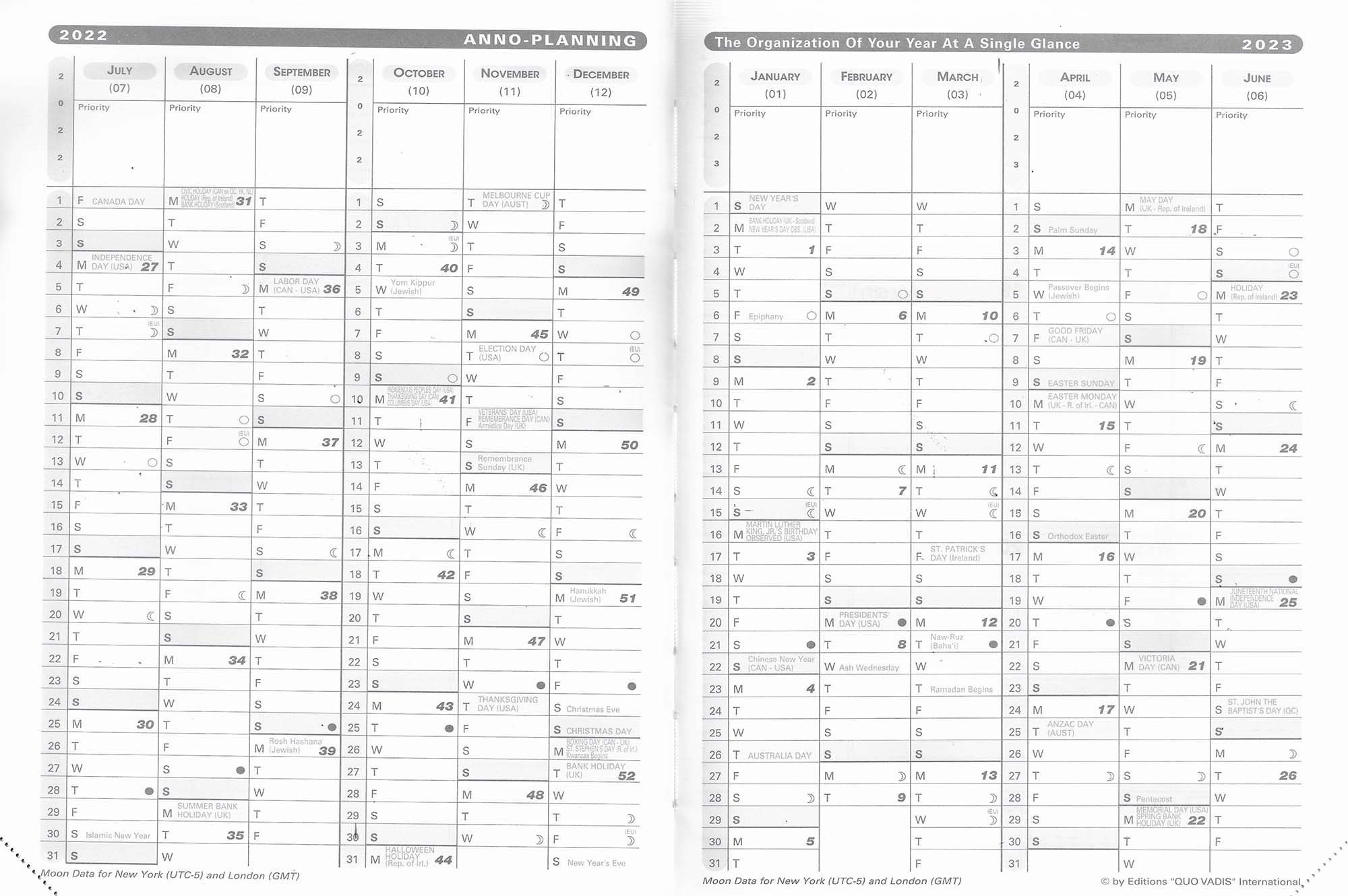 Principal Weekly Horizontal Planner 2022-23 Academic YearbrbrandQUO ...
