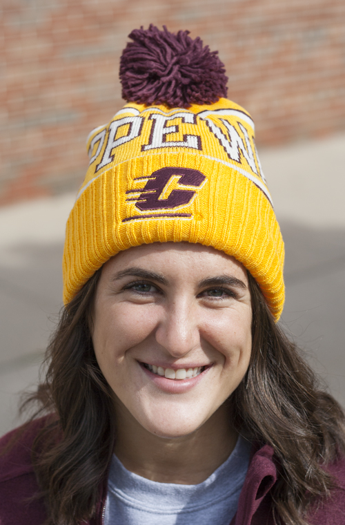 Flying C Chippewas Cuffed Adidas Gold Pom Hat | The CMU Bookstore