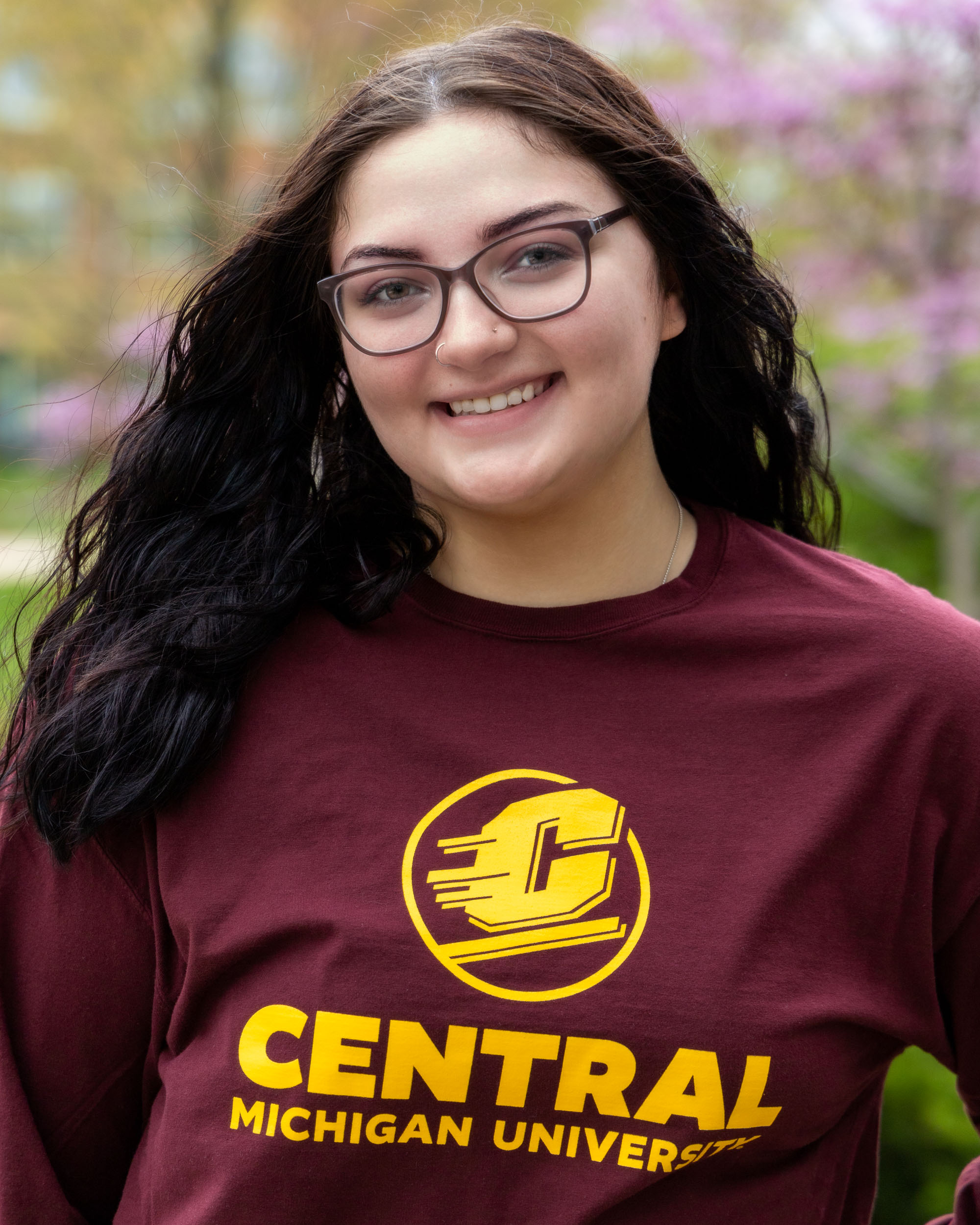 Action C Central Michigan University Maroon Long Sleeve T Shirt The