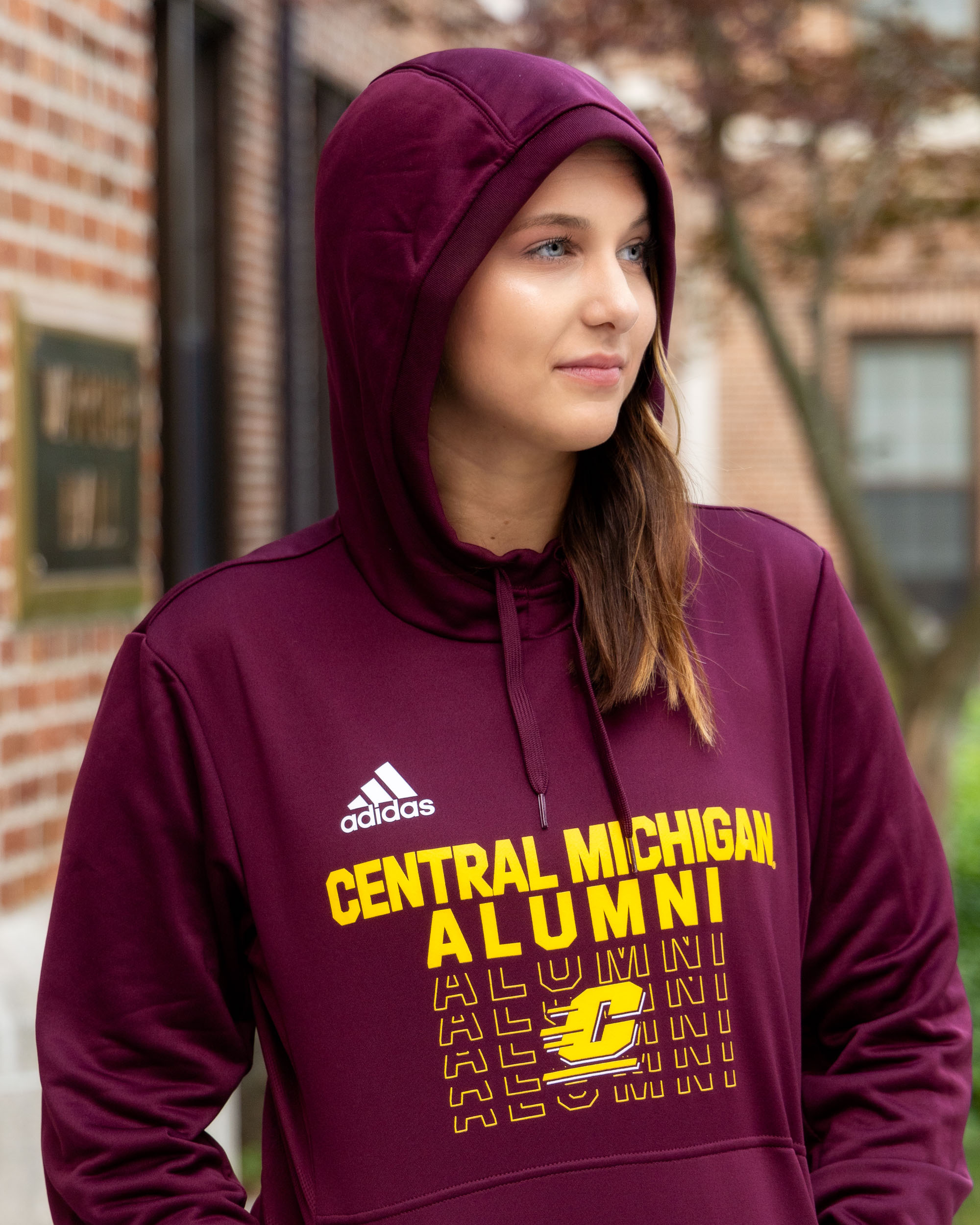Central Michigan Alumni Action C Maroon Hoodie | The CMU Bookstore
