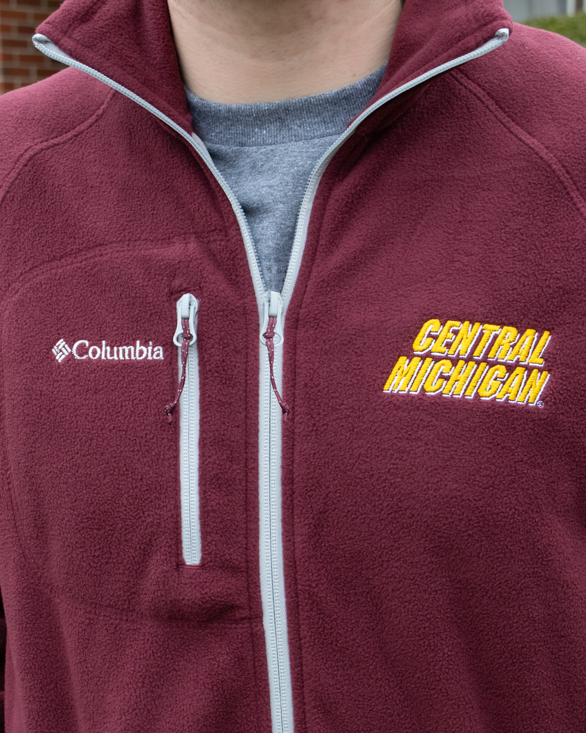 Central Michigan Maroon Full Zip Fleece Jacket | The CMU Bookstore